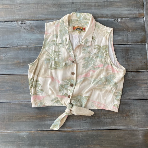 Caribbean Joe | Tops | Vintage Cropped Beach Front Tie | Poshmark